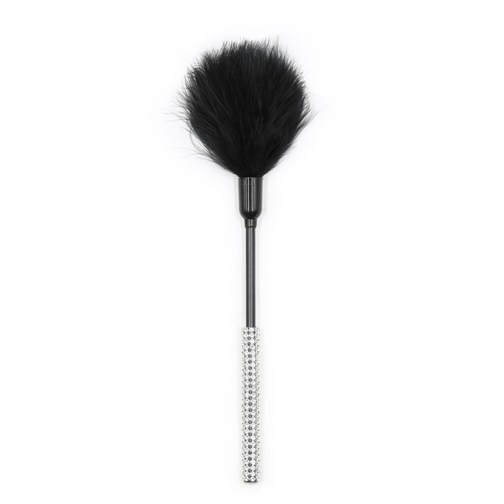 Bling feather tickler diamond 27cm black - MAZE